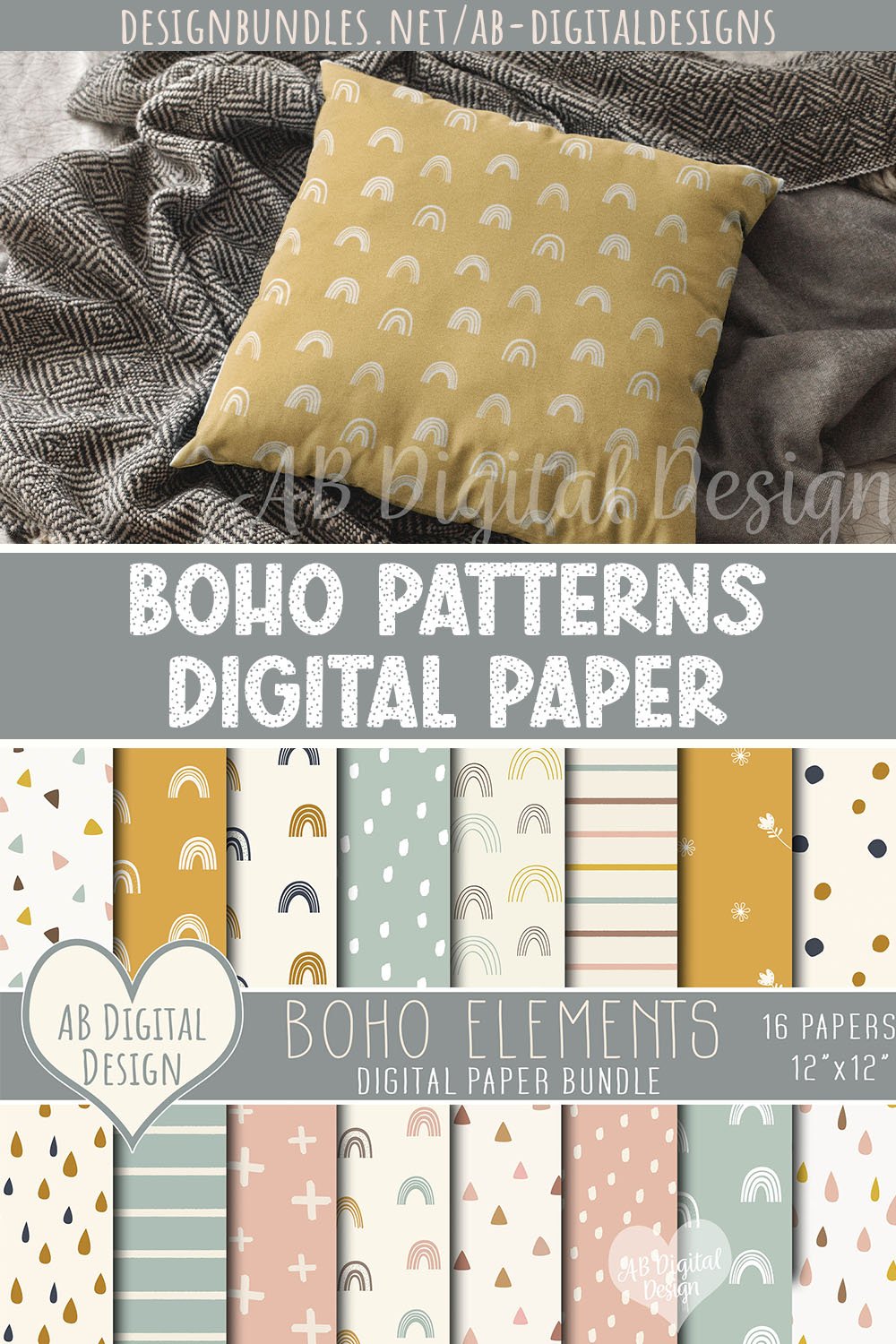 Boho Digital Paper Seamless Patterns