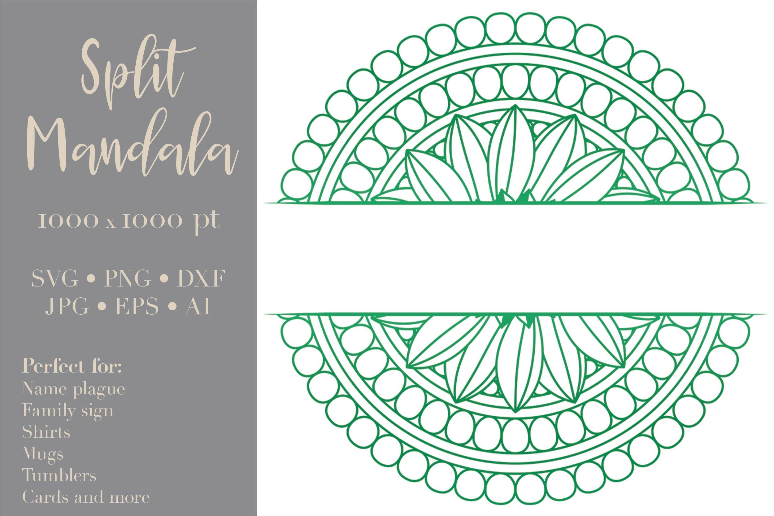 Mandalas SVG Bundle with Split Mandala Full-Half (1203459)
