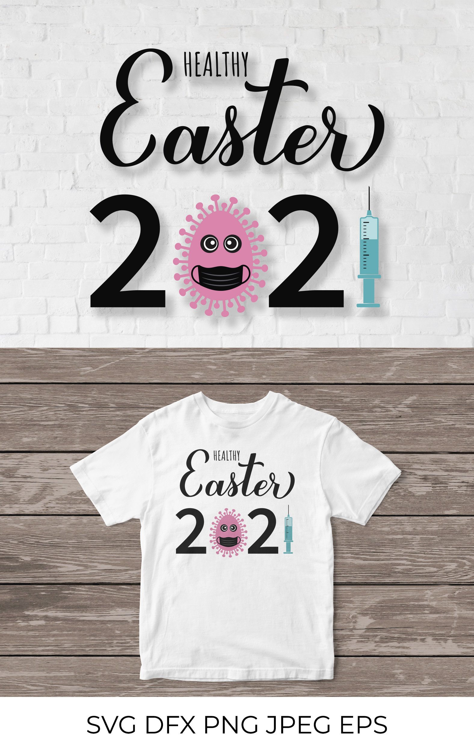 Healthy Easter 2021 SVG. Masked egg. Quarantined Easter SVG