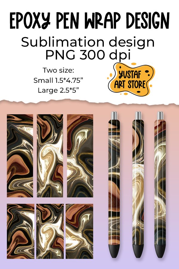 6 design epoxy pen wrap sunflower and butterfly