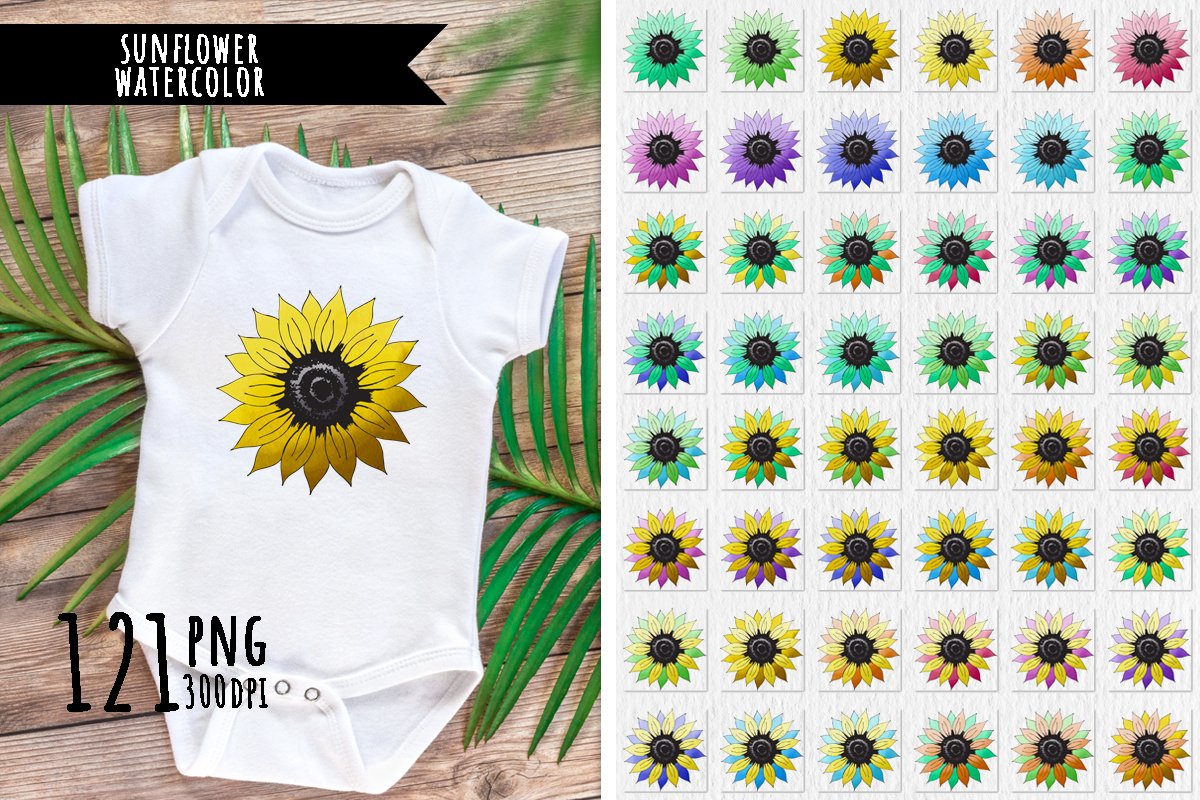 121 Colorful Sunflower bundle