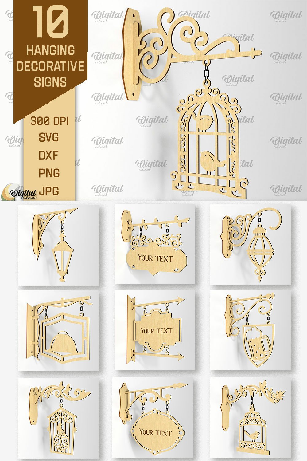 Hanging Decorative Sign SVG Bundle. Signboard (3119335)