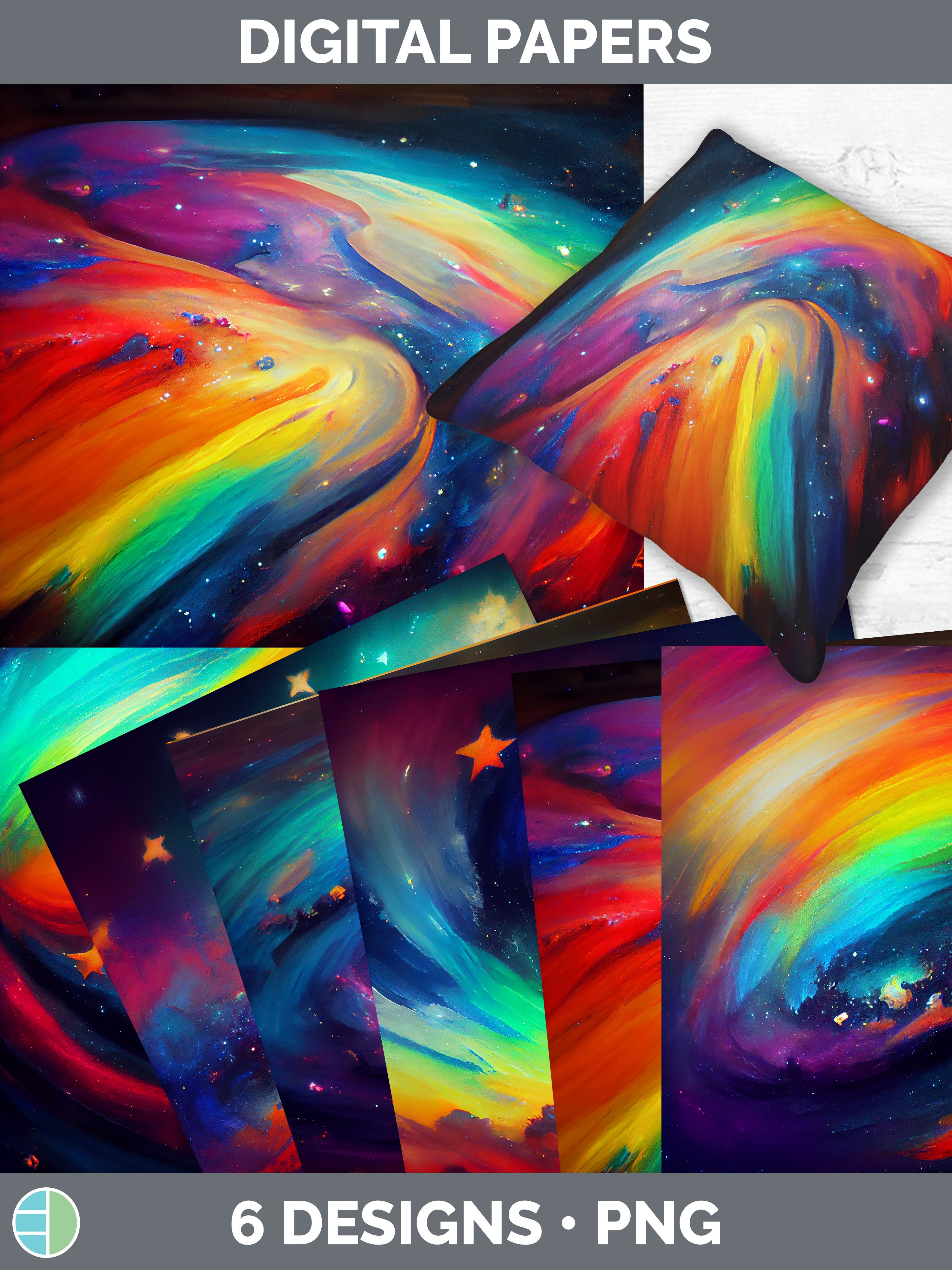 Rainbow Backgrounds | Digital Scrapbook Papers