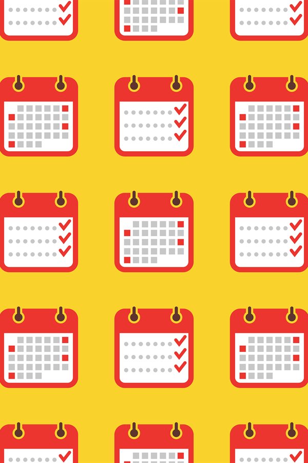 Colorful geometric seamless pattern - calendar seamless text