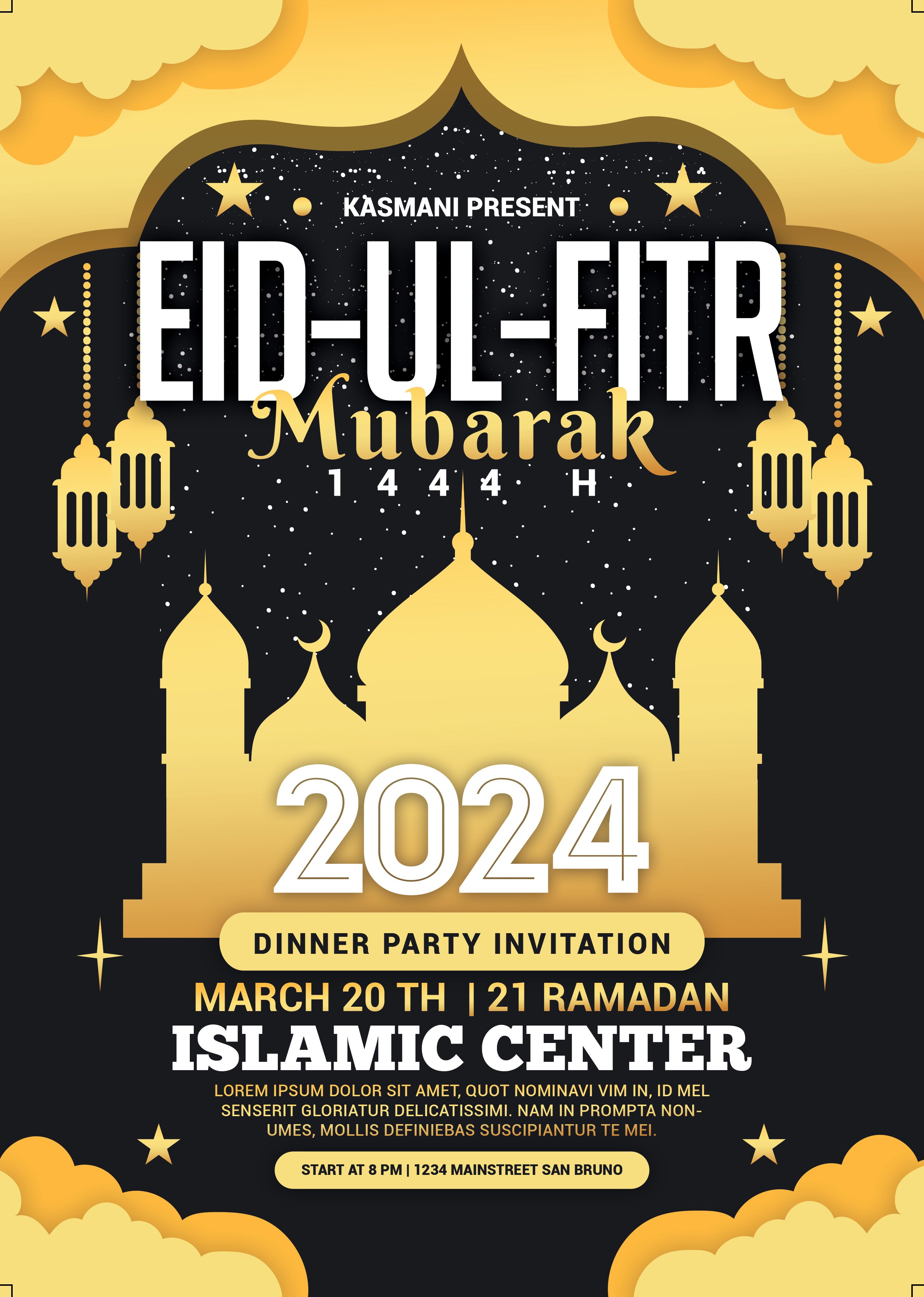 Eid mubarak inviataion Flyer Template (2486739)