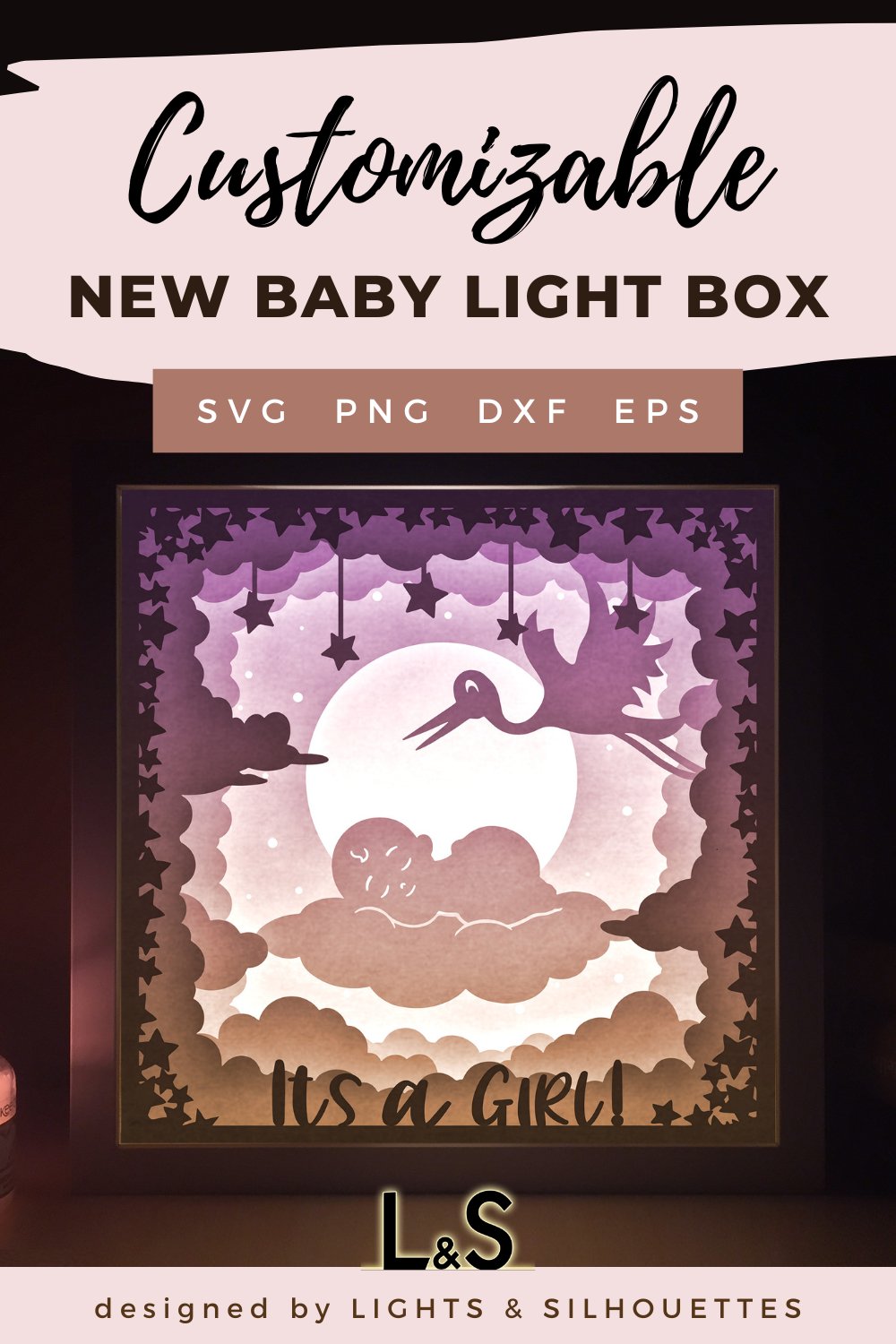 Baby Shadow Box | 3D Paper Cut Light Box