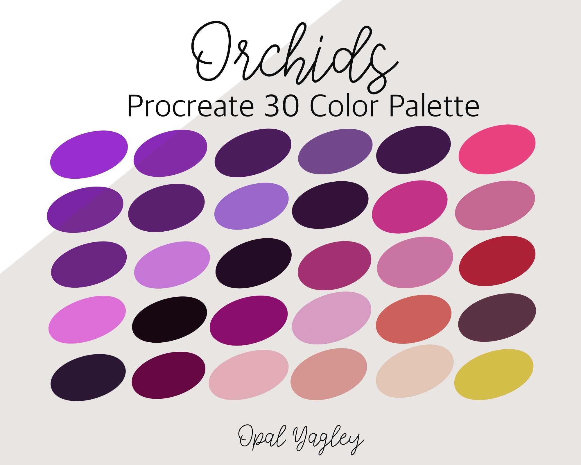 Orchids Procreate Color Palette / Spring Flower Colors
