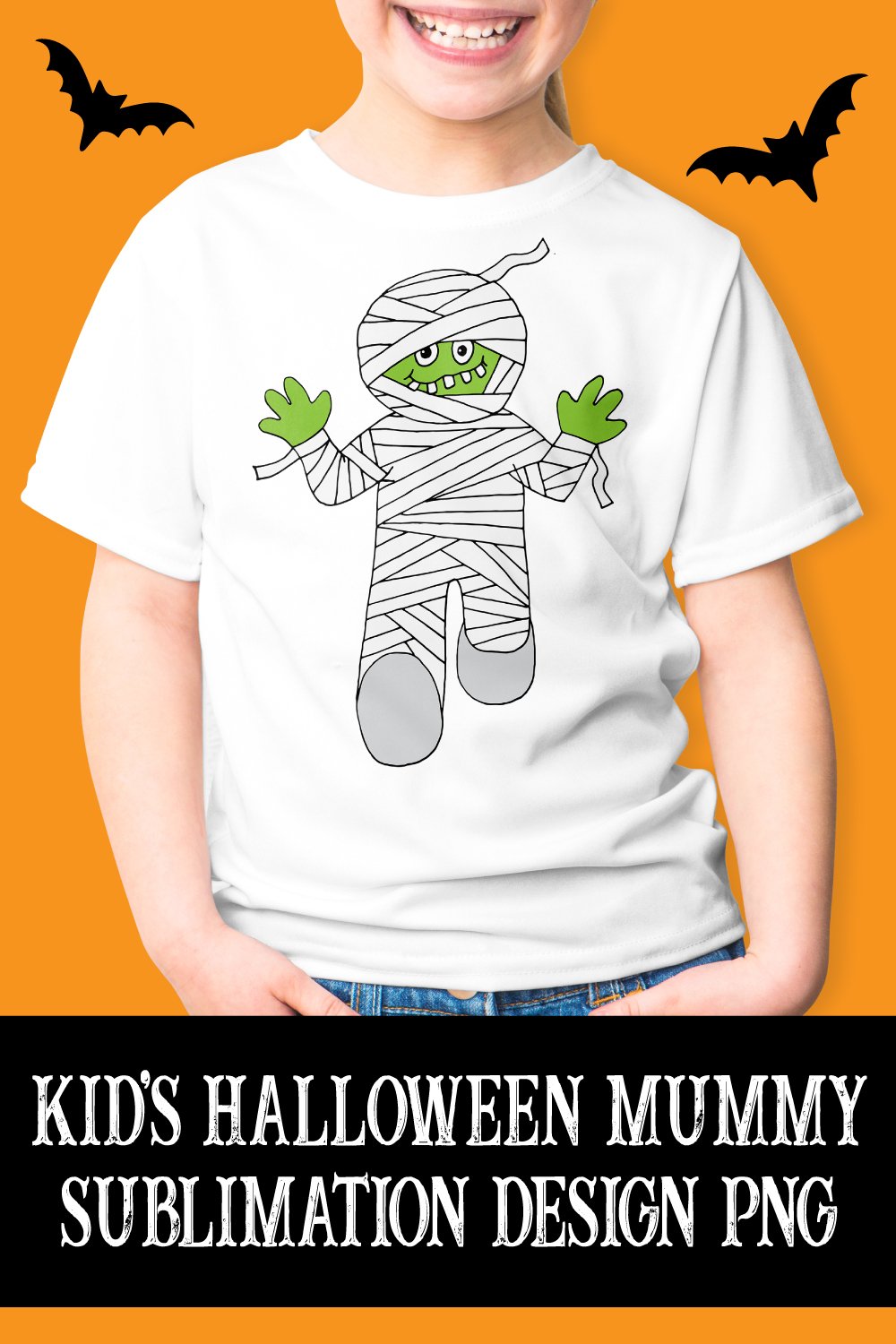 Halloween Sublimation | Kids Mummy T shirt Sublimation