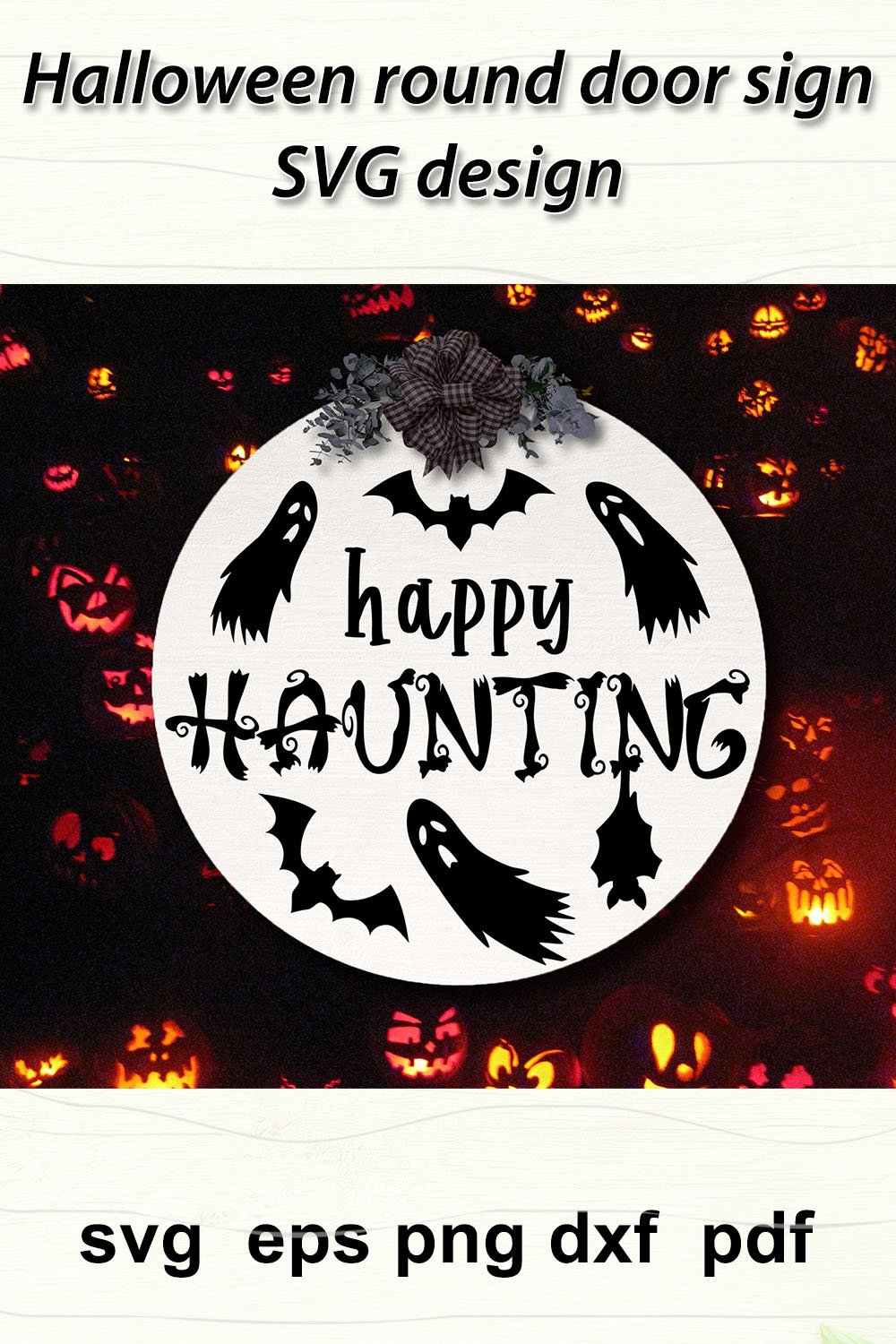 Happy Haunting sign svg| Halloween round sign svg| ghost svg