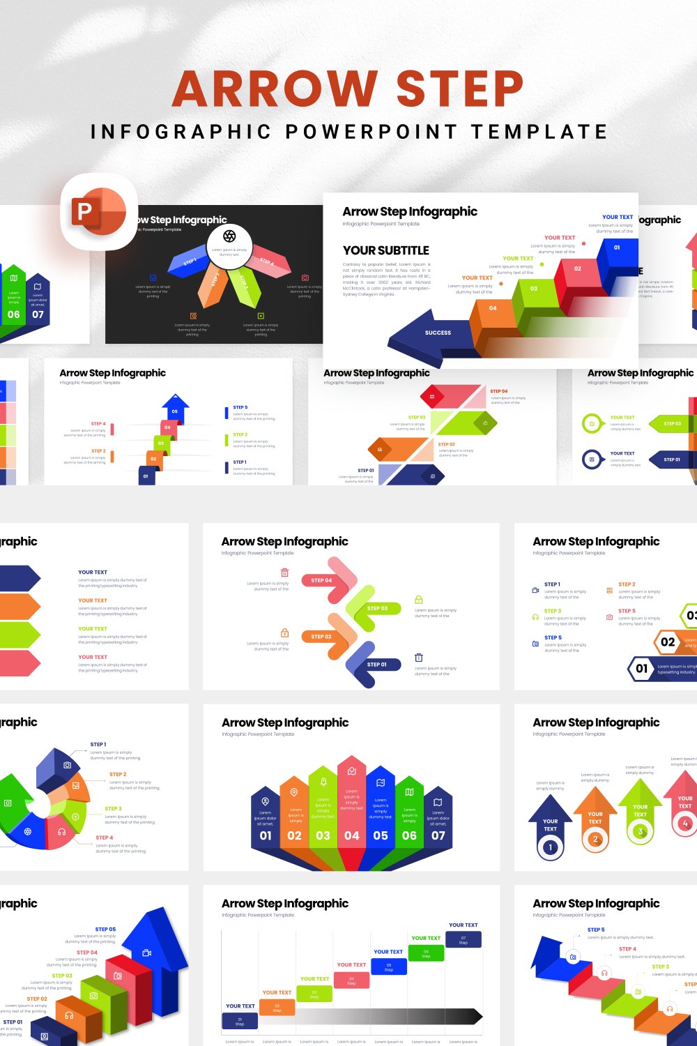 Arrow Step Infographic Presentation Template