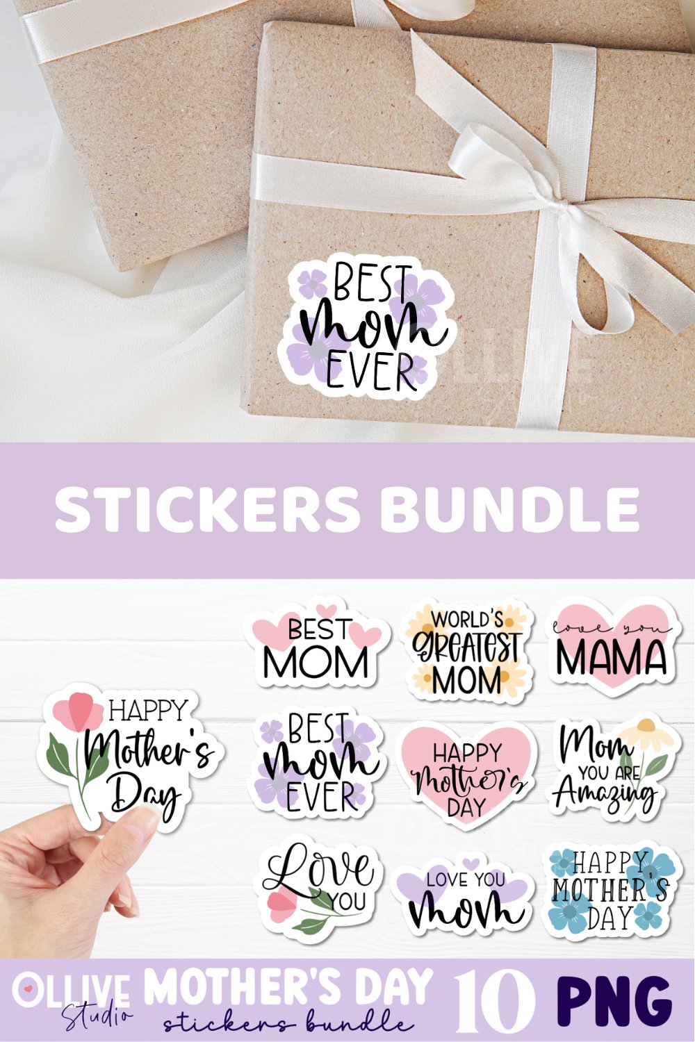 Mother's Day Stickers PNG Bundle