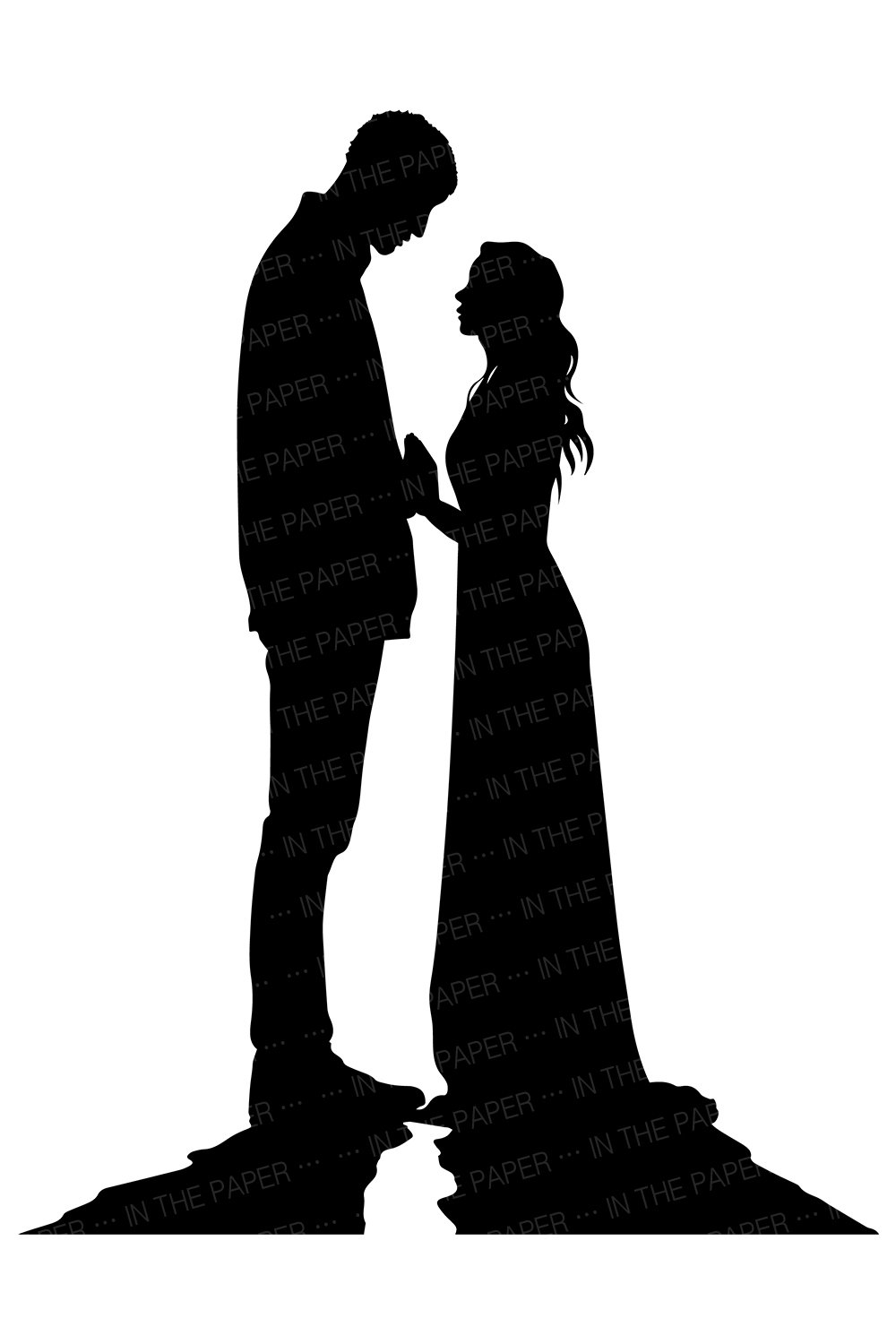 Praying Couple SVG | Black Silhouette Woman Man (3169338)