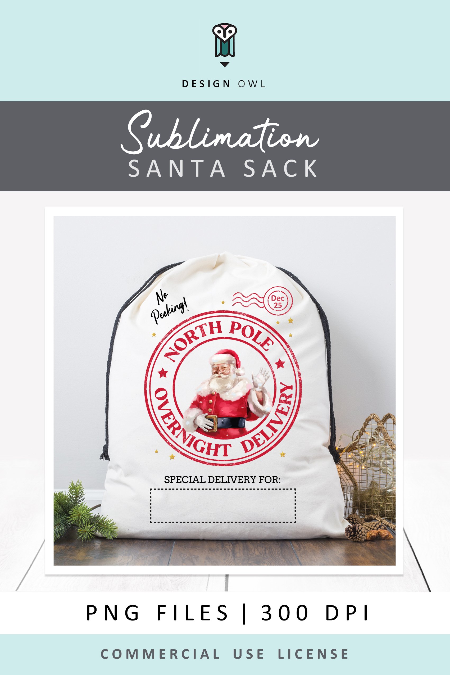 Santa Sack - Christmas Sublimation File