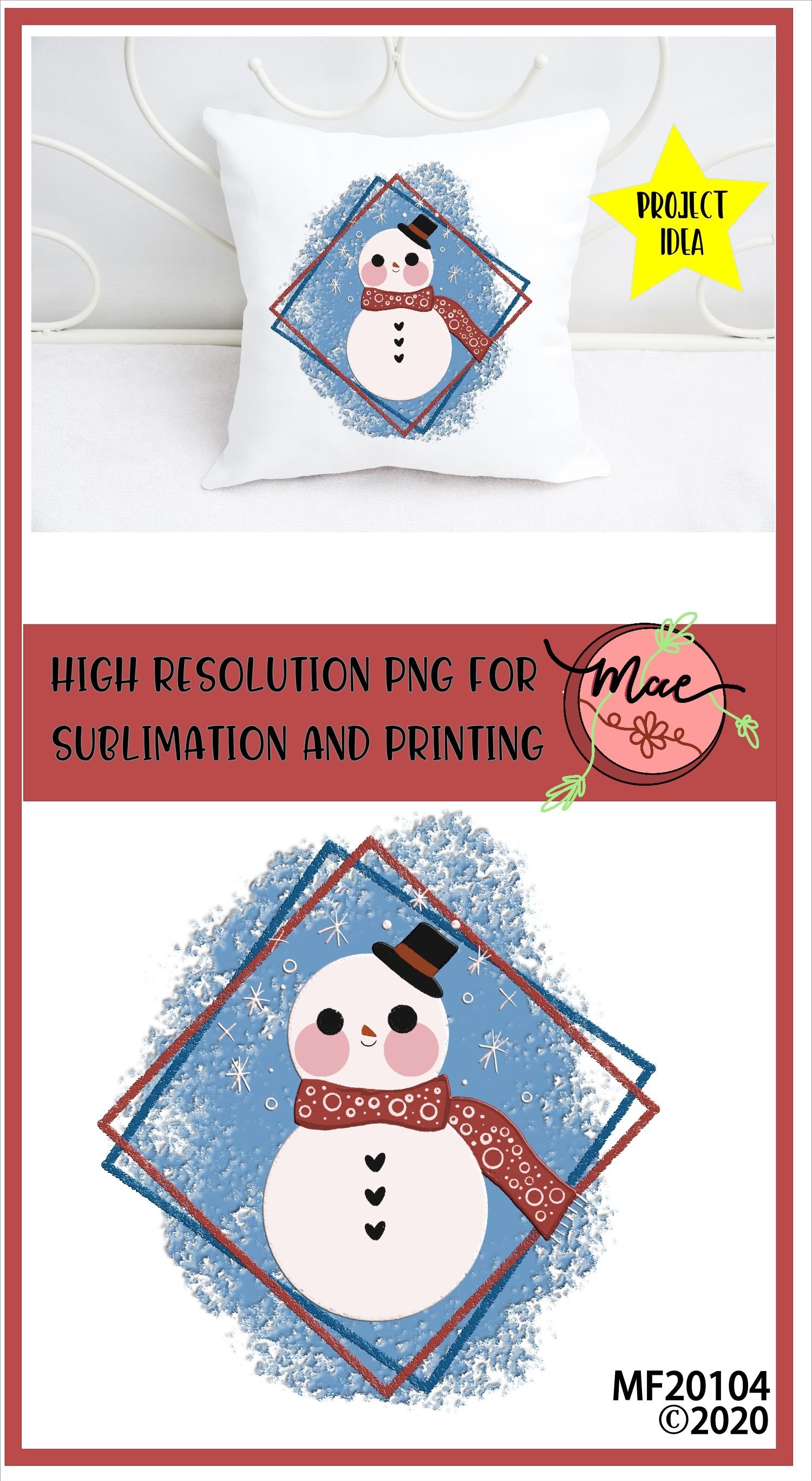Christmas Winter Snowman Sublimation Design