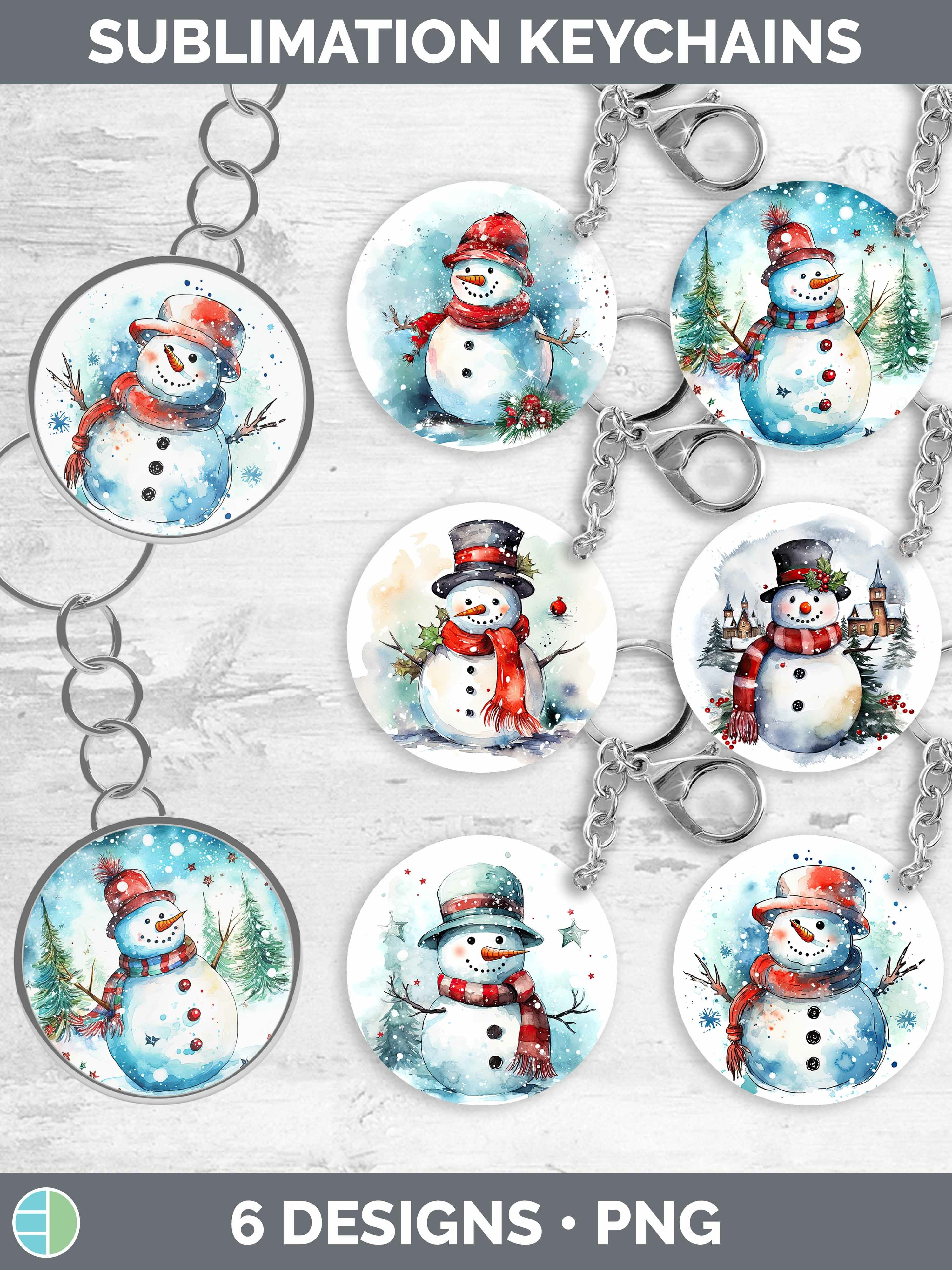 Christmas Snowman Keychain | Bundle Keyring Designs