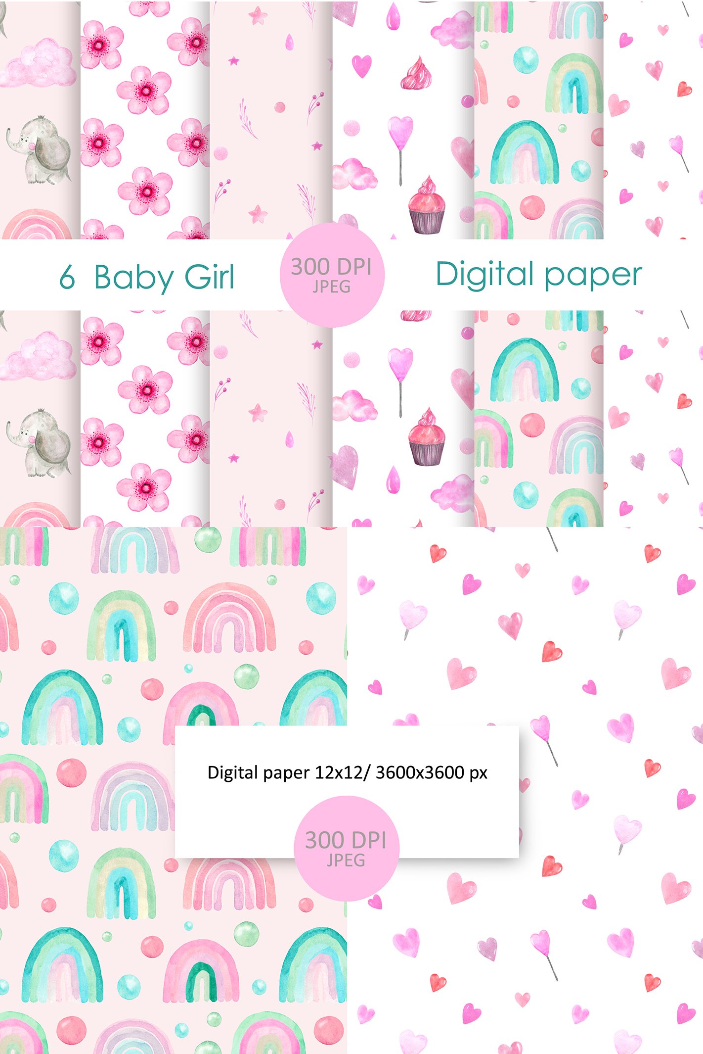 Baby Girl digital paper (1185420)