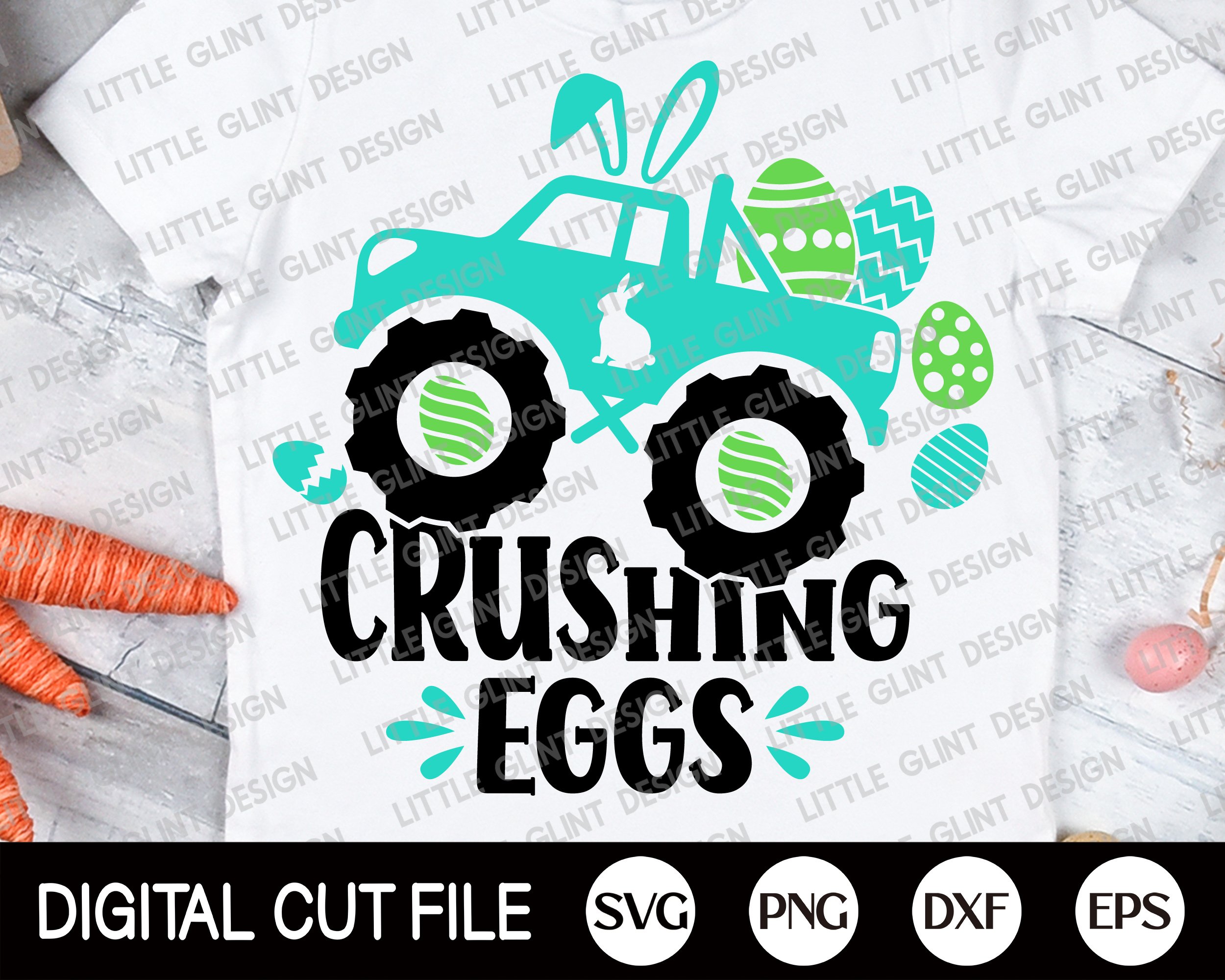 Svg Easter, Happy Easter, Easter Truck Egg Svg, Crushing Egg