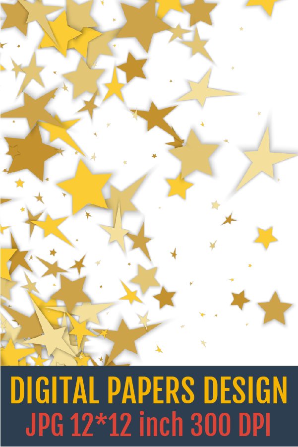 Digital Papers Holiday Colored Star Confetti