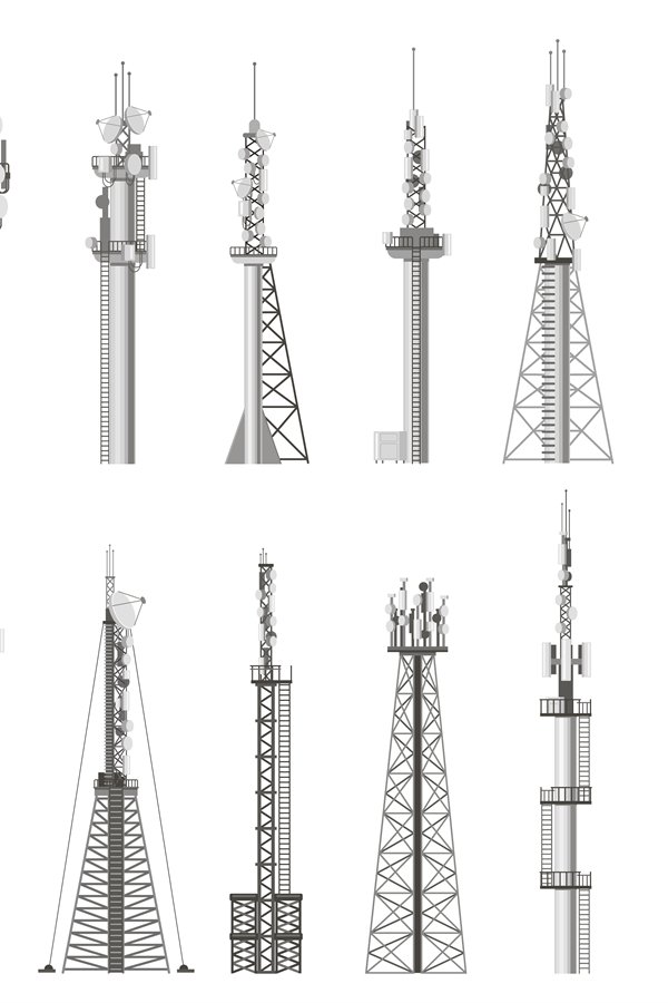 Communicating wireless antenna. Radio cell tower, wireless