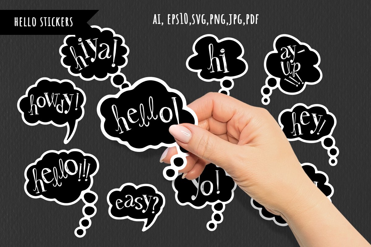 Hello Talk Bubbles Sticker Pack