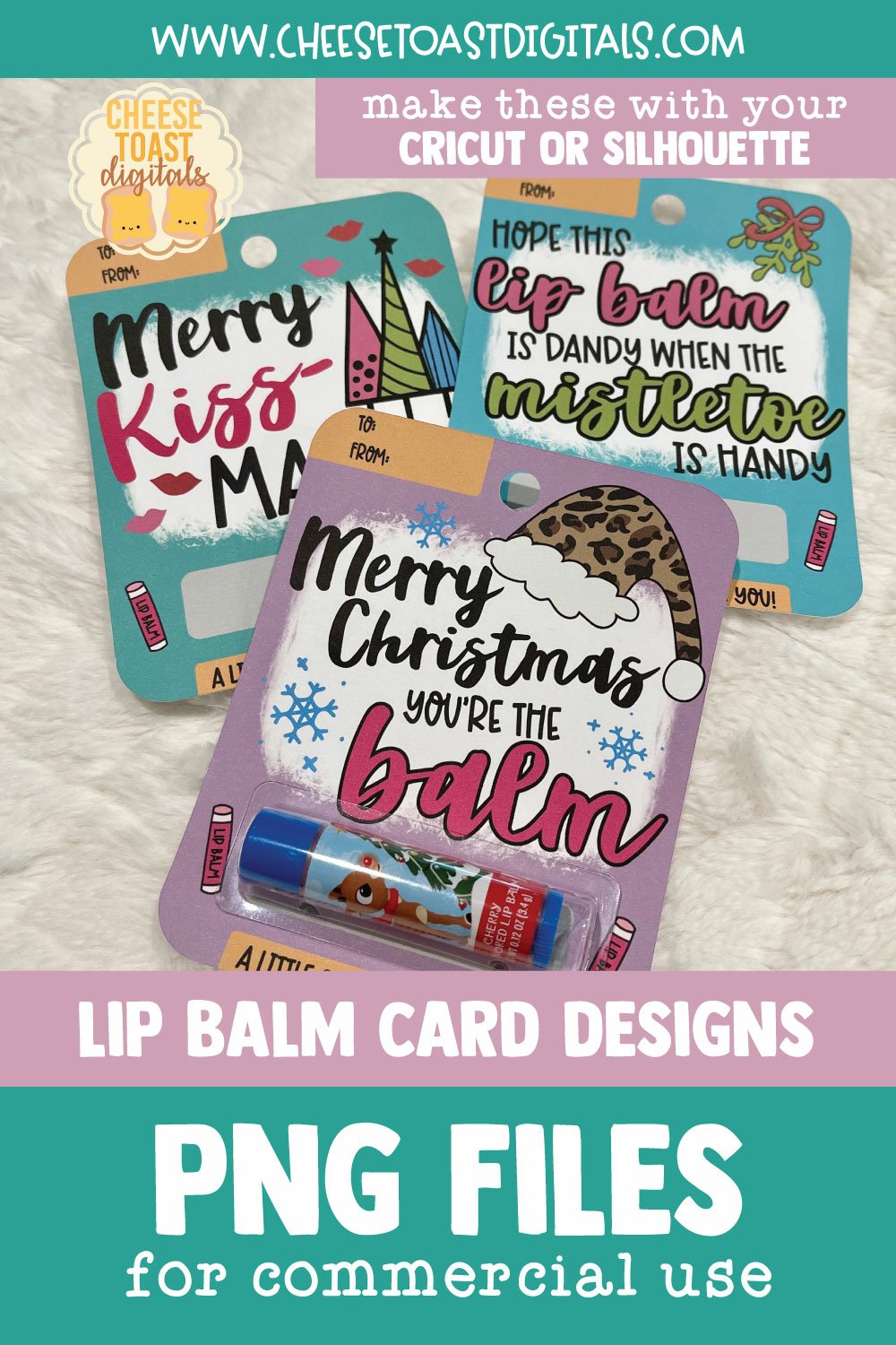 Christmas Lip Balm Card PNG Designs | Printable Gift
