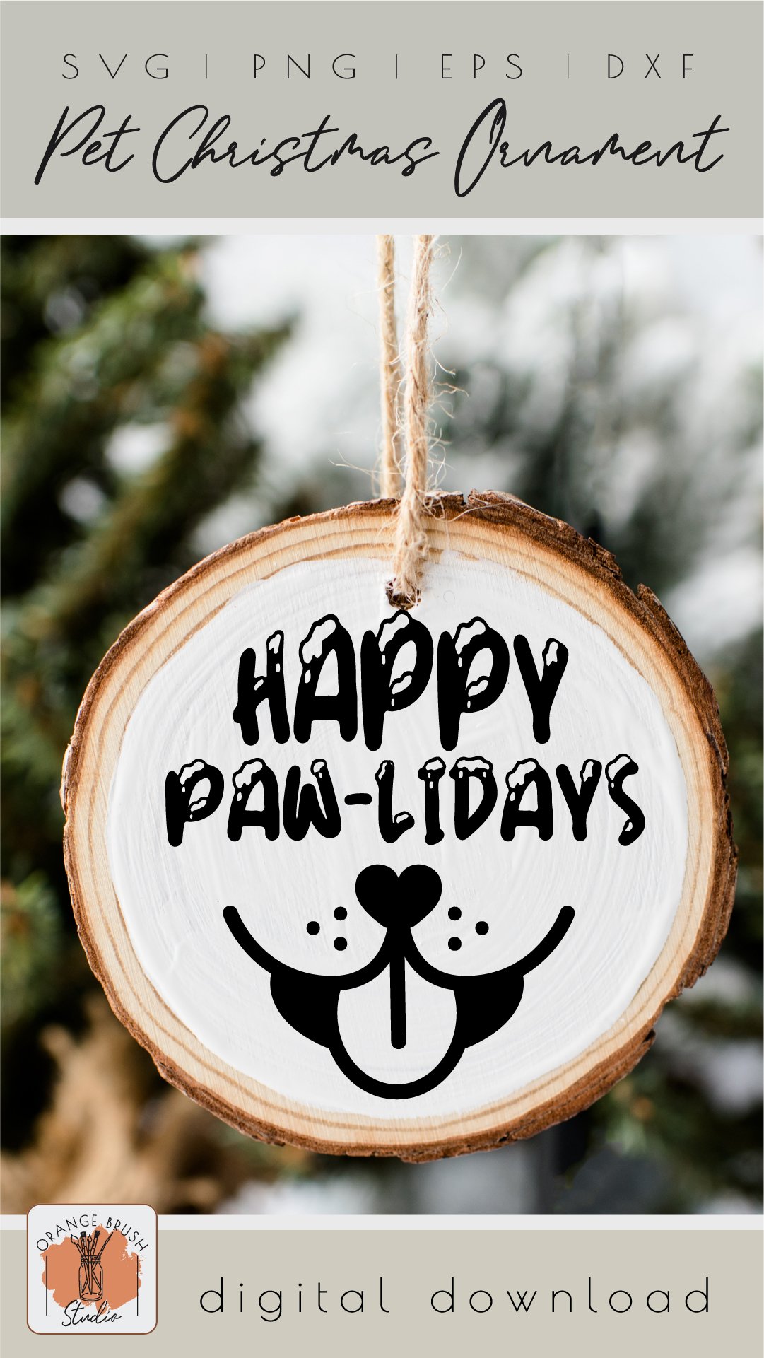 Dog Christmas Ornament SVG Funny Happy Holidays Quote