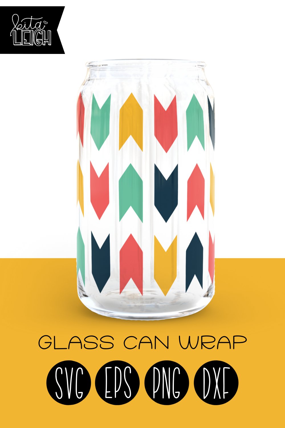 Arrows Glass Can Wrap SVG | Printable 16 oz Cup Design