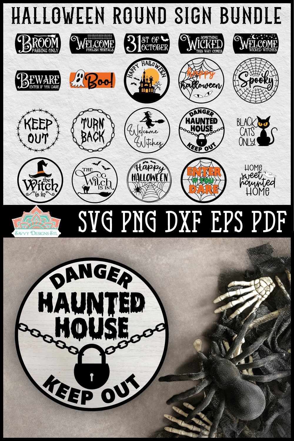 Halloween Round Signs | Door Sign Bundle