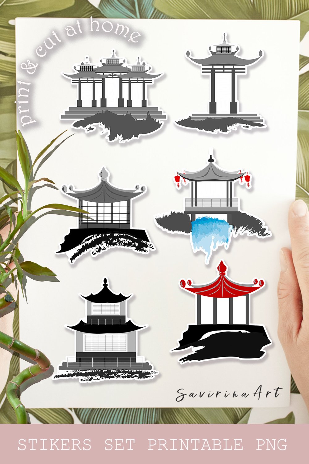 Stickers set Printable. Sticker PNG Asia. Crafting (2846949)