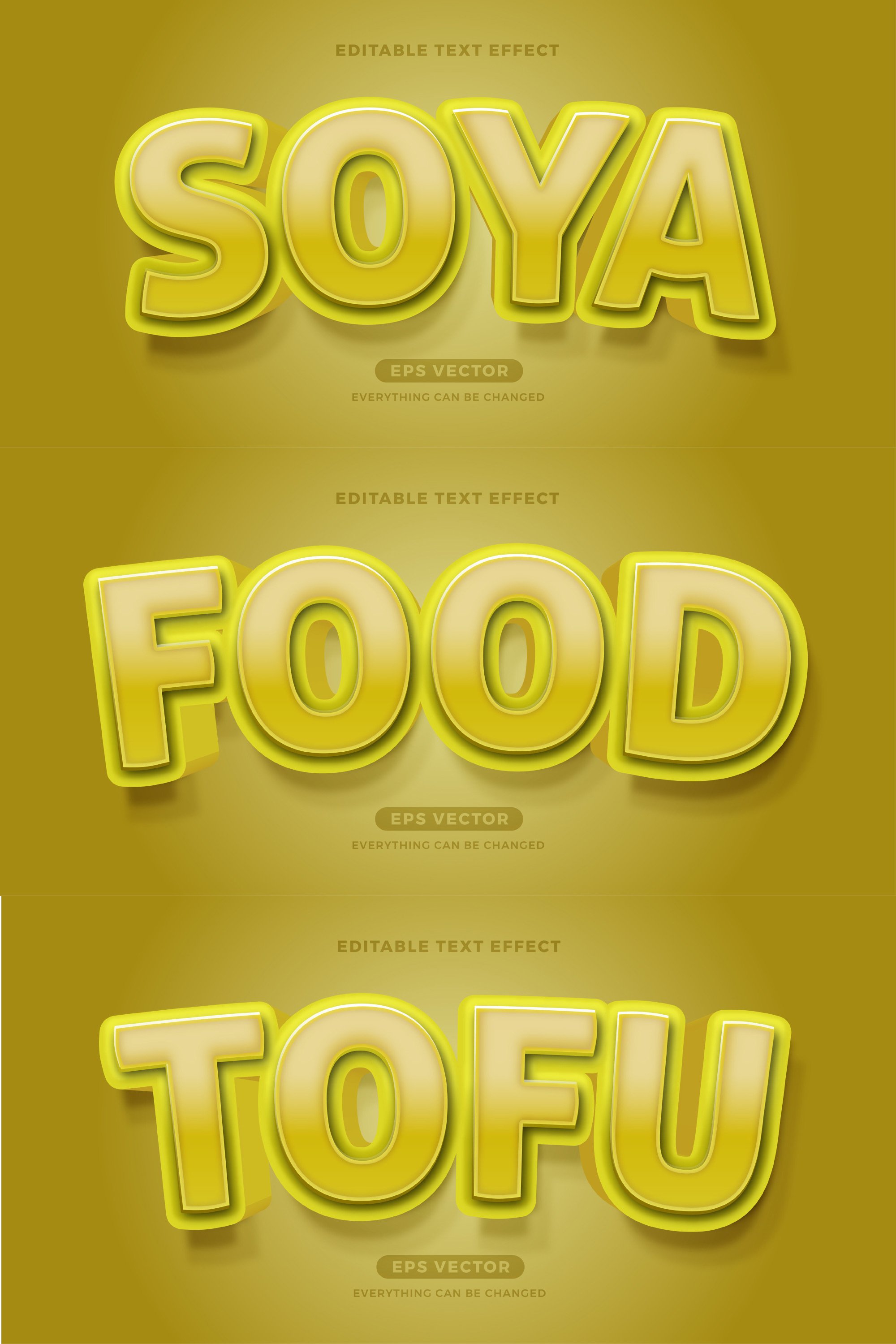 Soya editable text effect vector template