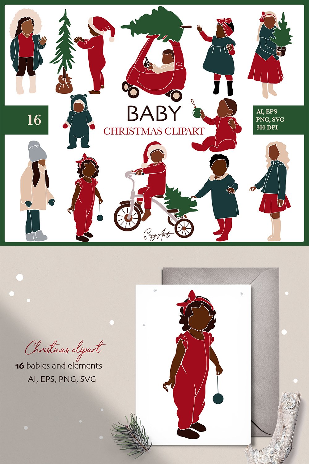 Christmas Baby clipart, Holiday baby SVG, Xmas Kids