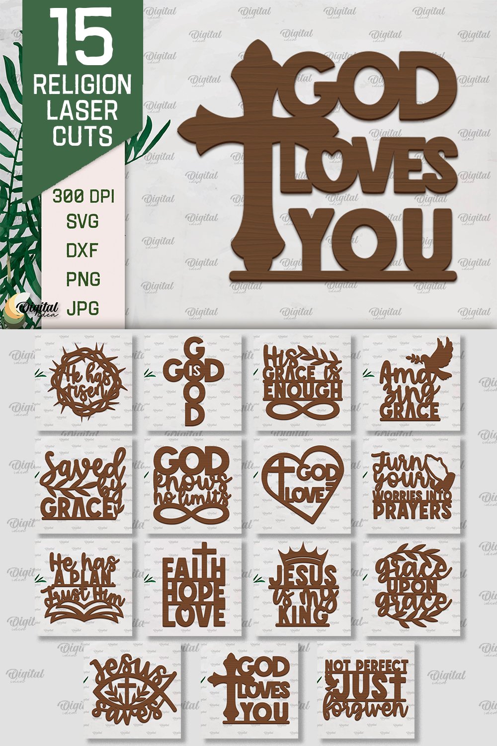 Religion Laser Cut Bundle. Wall Decor SVG Laser Cut