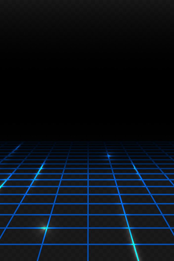 Blue shine perspective grid. Digital template, square lighti