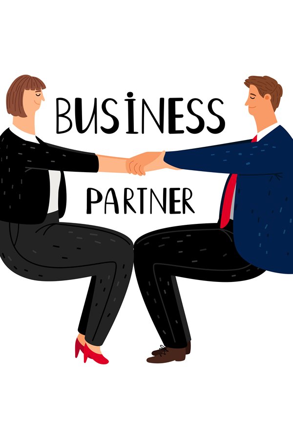Business partner cartoon illustration. Professional business