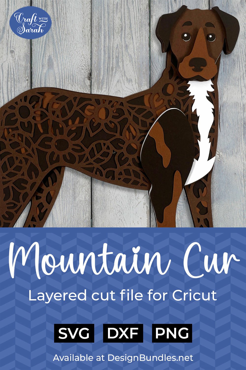 Mountain Cur SVG | Layered Mountain Cur Dog Cutting File