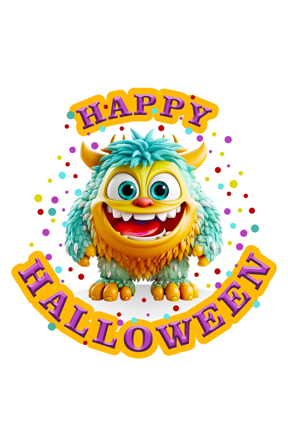 Happy Halloween Monster Sublimation PNG