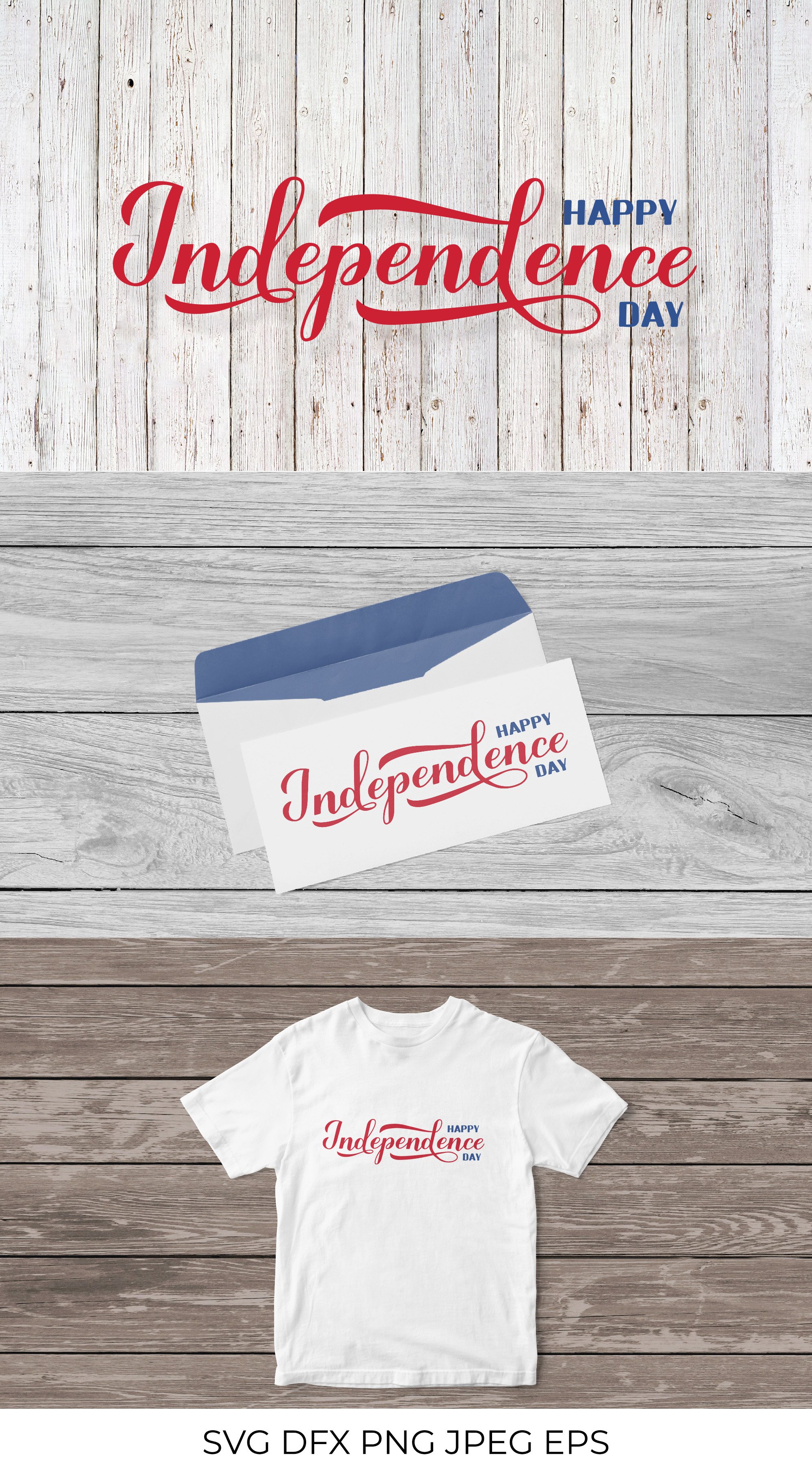 Happy Independence Day SVG cut file calligraphy lettering