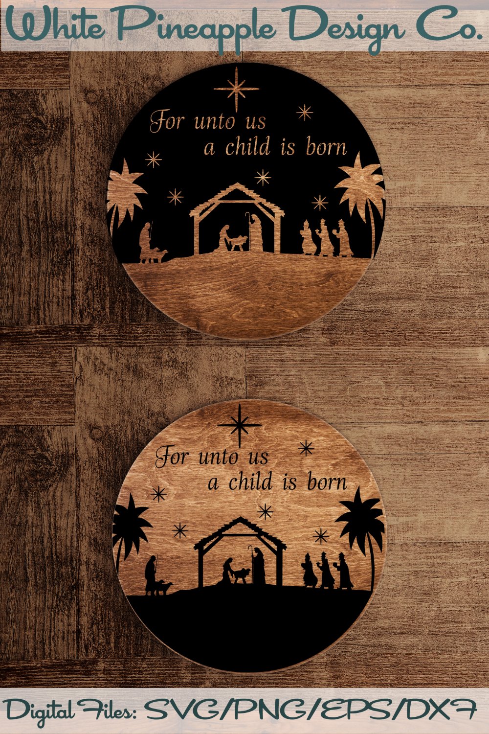 Nativity Scene Round SVG Bundle, Christmas Ornament SVG