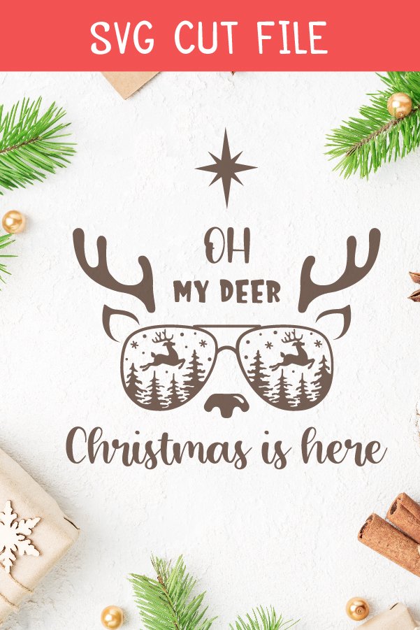 Oh deer svg, Oh deer Christmas is here, reindeer svg quote