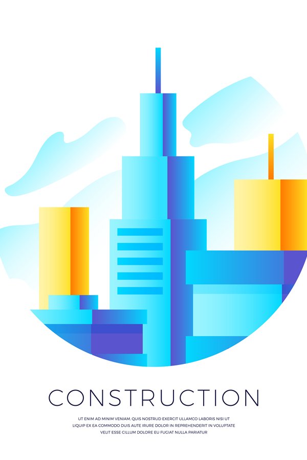 Abstract construction emblem vector design