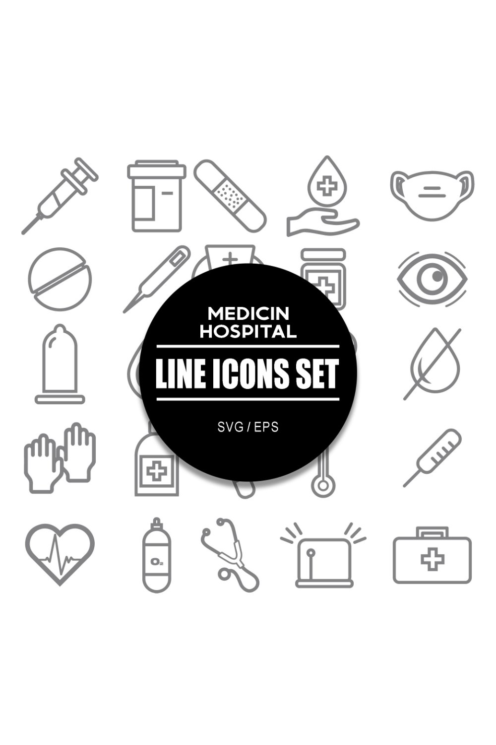 Medicin Hospital icon Set