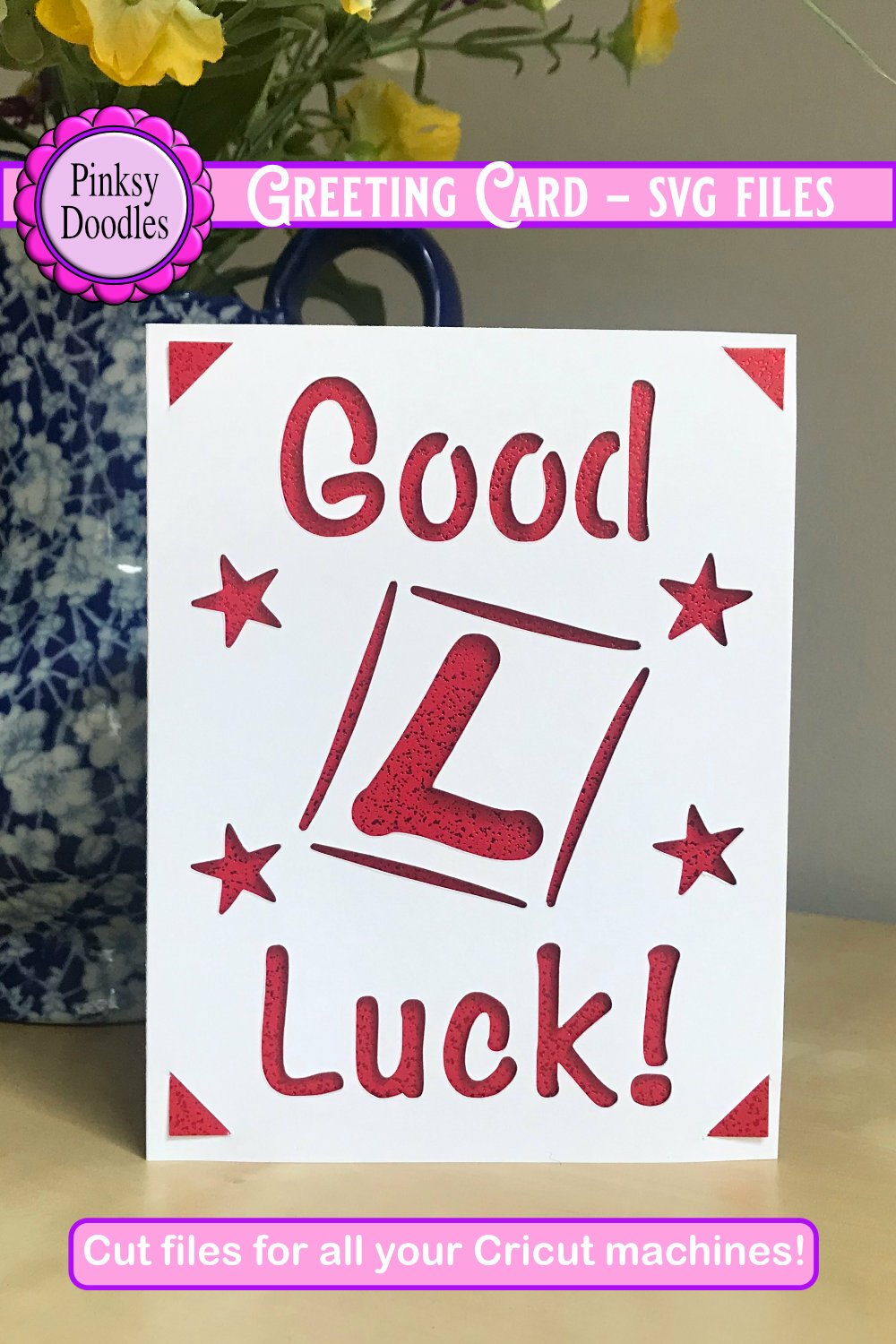Good Luck L plate driving test card svg cut file