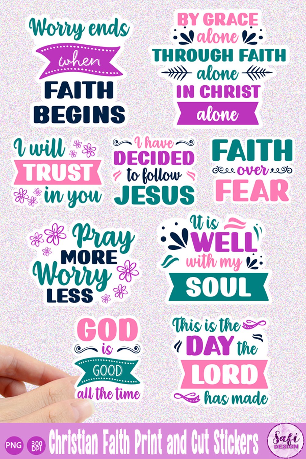 Christian Faith Printable Stickers for Cricut