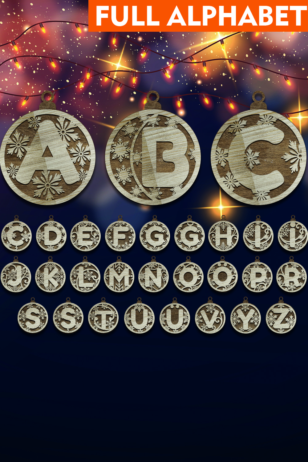 Turkish Alphabet Multilayer Ornaments, Wood Cut Decor