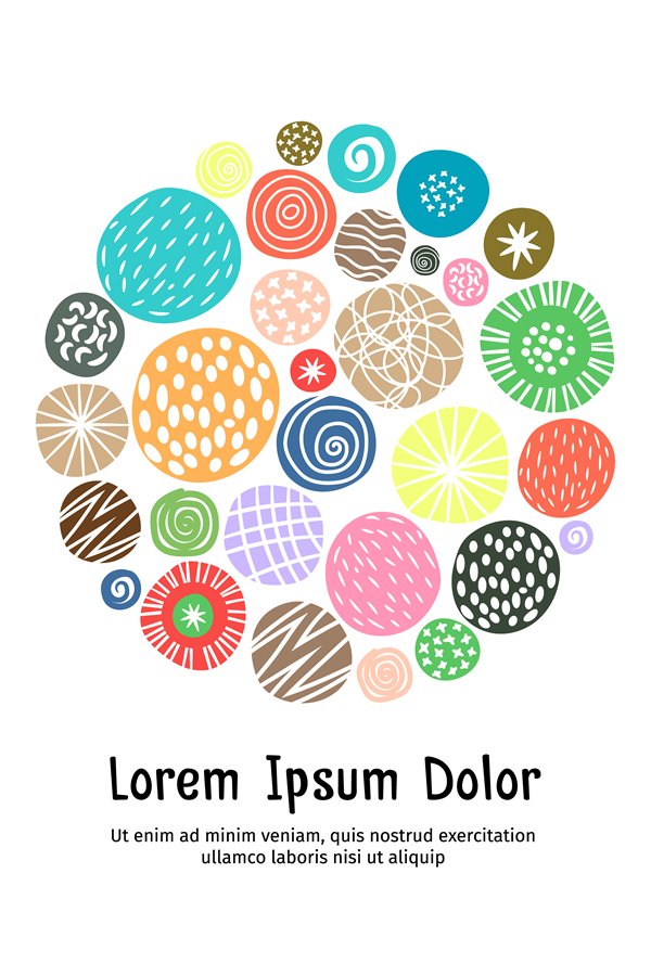 Cute greeting card template with dots