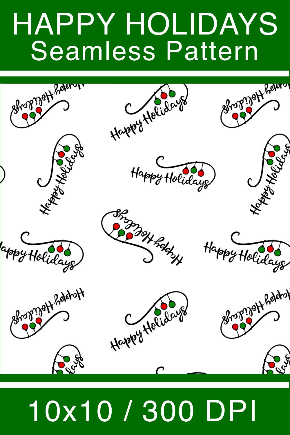 Happy Holidays Seamless Pattern, Christmas Digital Paper