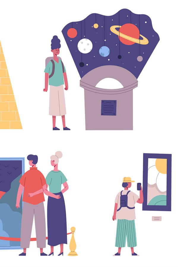 Museum, art gallery and planetarium exhibition excursion vis