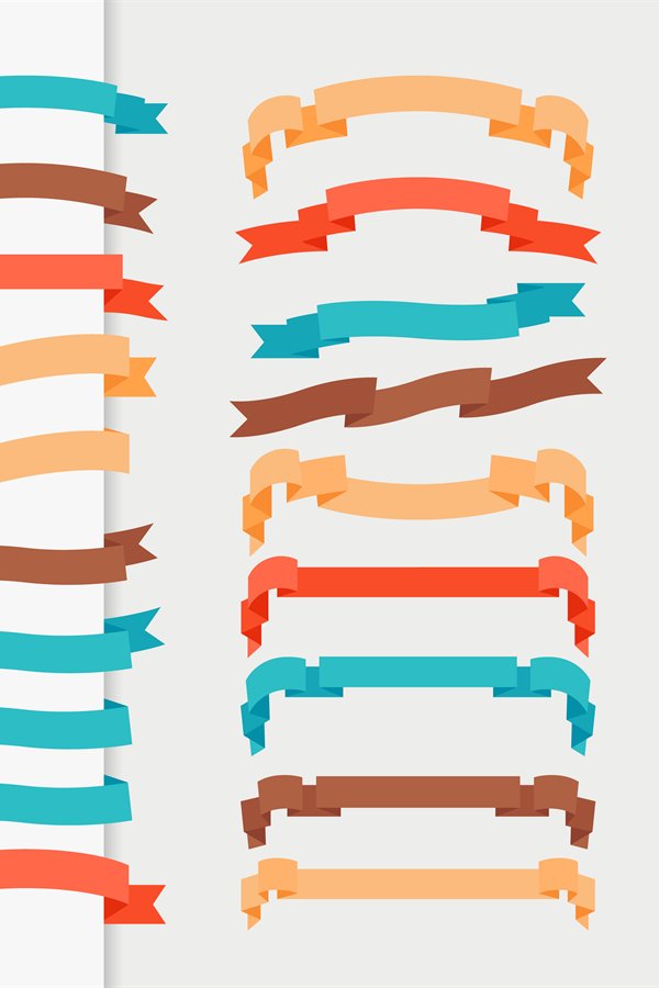 Vector flat ribbons