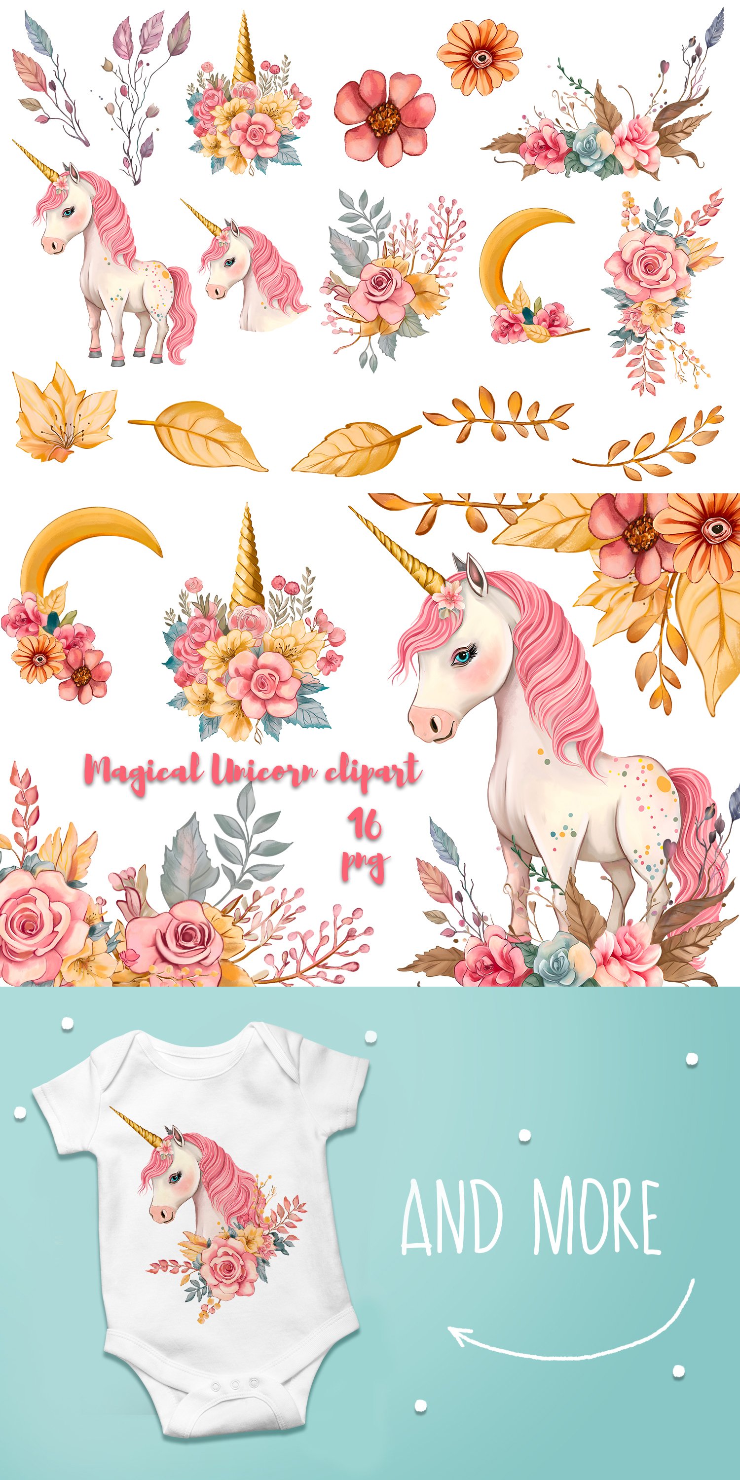 Cute Unicorn clipart, Unicorn clipart, birthday (2483395)