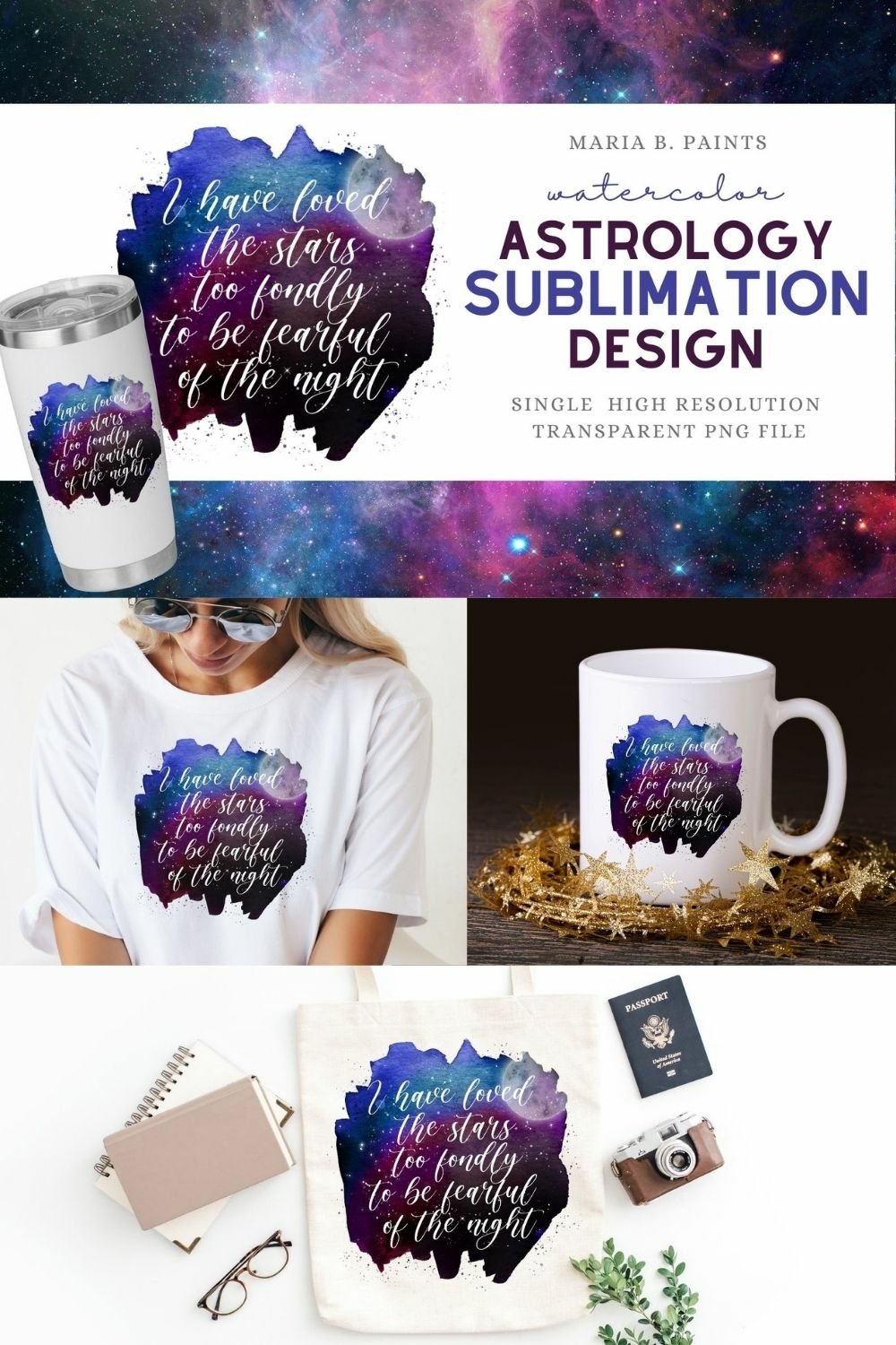 Astrology Quote for Sublimation Design Starry Sky Lover